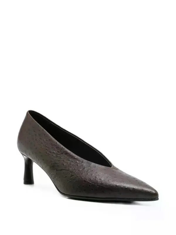 HALMANERA Jade Ostrich-effect Heeled Pumps
