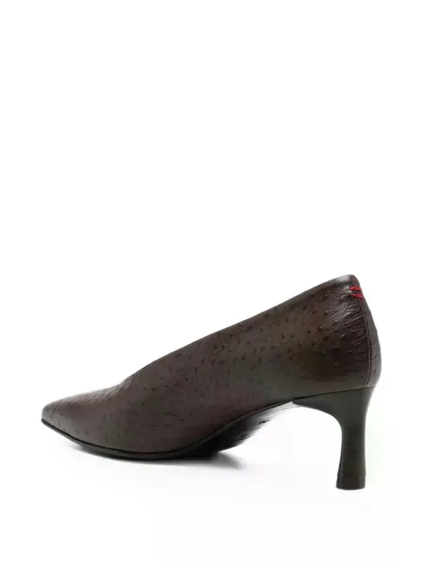 HALMANERA Jade Ostrich-effect Heeled Pumps