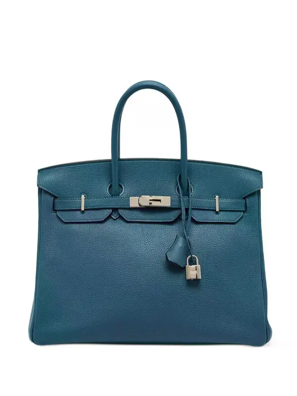 Hermès 2013 35 Birkin Togo Leather Tote Bag - Blue