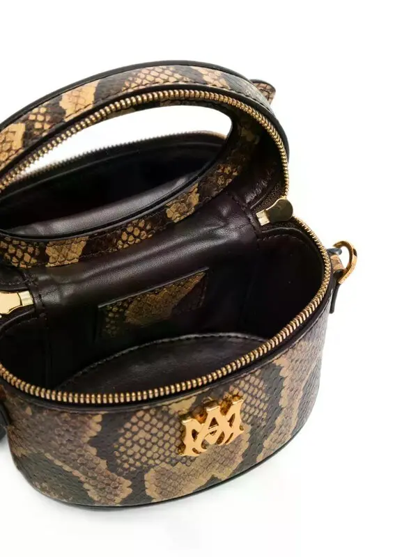 Amiri Nano Snake-effect Logo-plaque Vanity Mini Bag