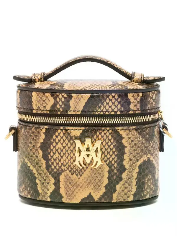 Amiri Nano Logo Plaque Vanity Mini Bag - Brown