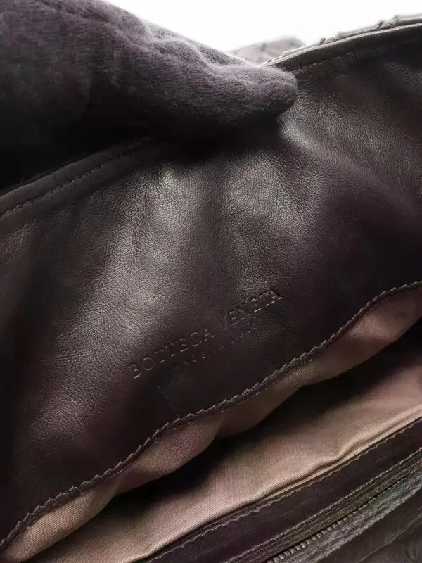 Bottega Veneta 2000s Intrecciato Leather Messenger Bag