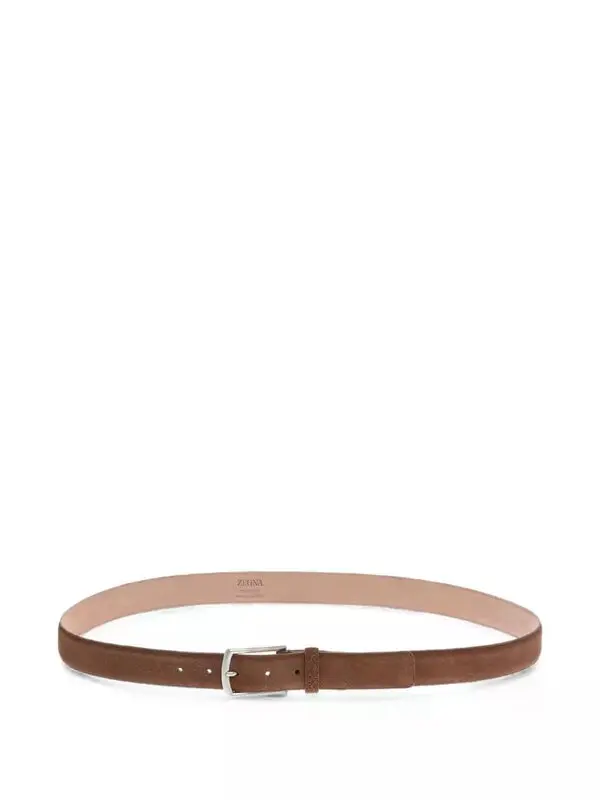 Zegna Suede Buckle-fastening Belt - Brown