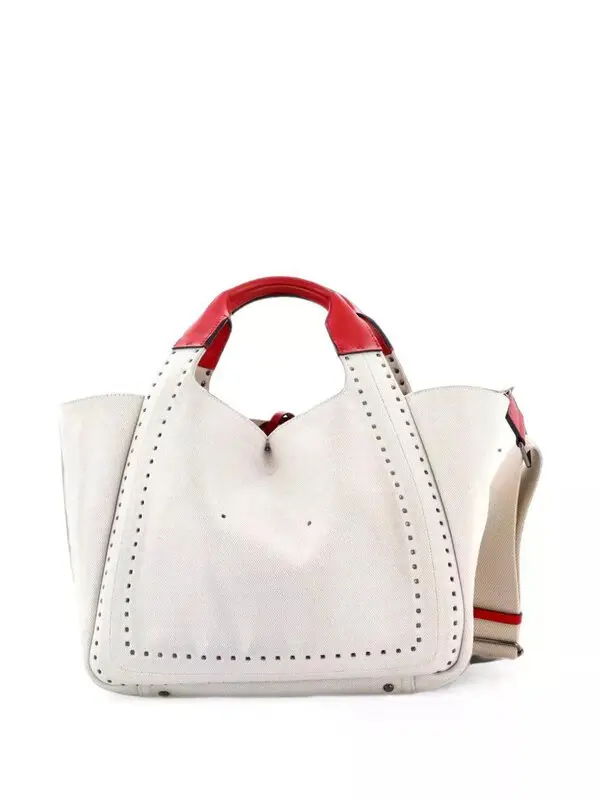 Valentino Garavani Atelier 01 Studded Canvas Medium Tote Bag - Neutrals