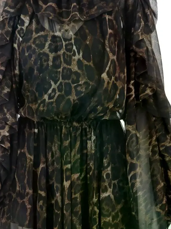 Just Cavalli Leopard-print Ruffled Maxi Dress