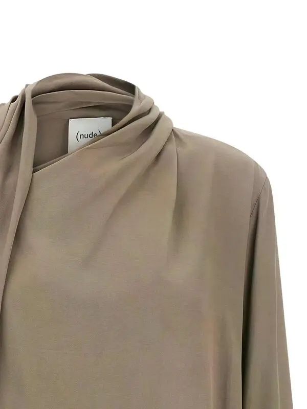 NUDE Draped Asymmetrical-panel Blouse