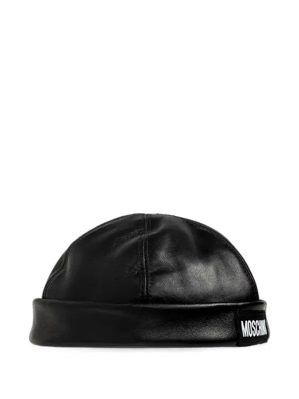 Moschino Logo-patch Leather Hat