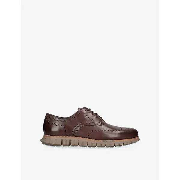 Cole Haan Zerogrand Wingtip Leather Oxford Shoes - Dark Brown