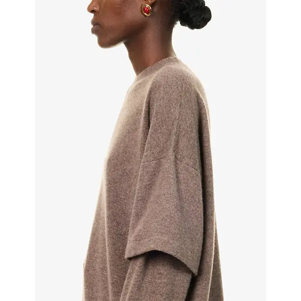 DARKPARK Troy Double-sleeve Cashmere And Wool Knit Jumper - Brown