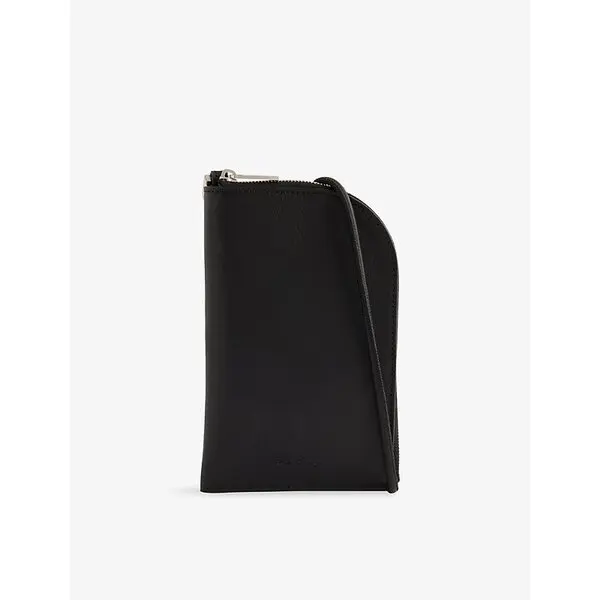 Rick Owens Logo-embossed Leather Neck Wallet - Black