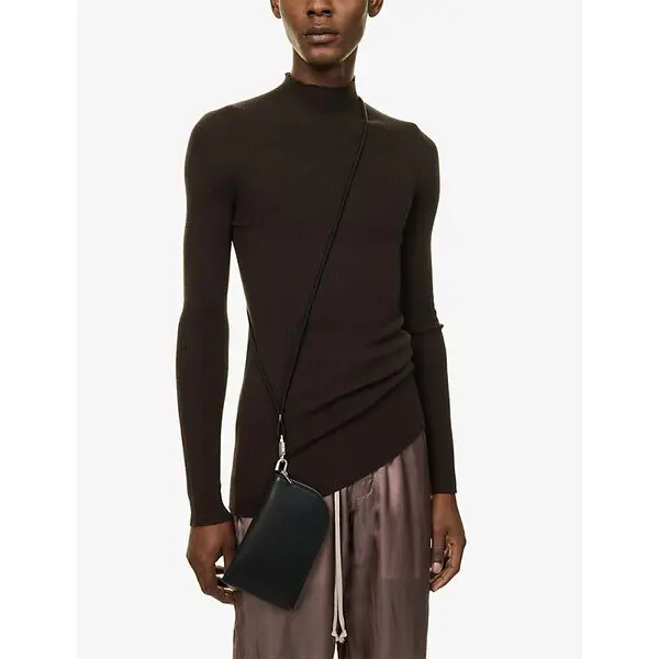 Rick Owens Logo-embossed Leather Neck Wallet