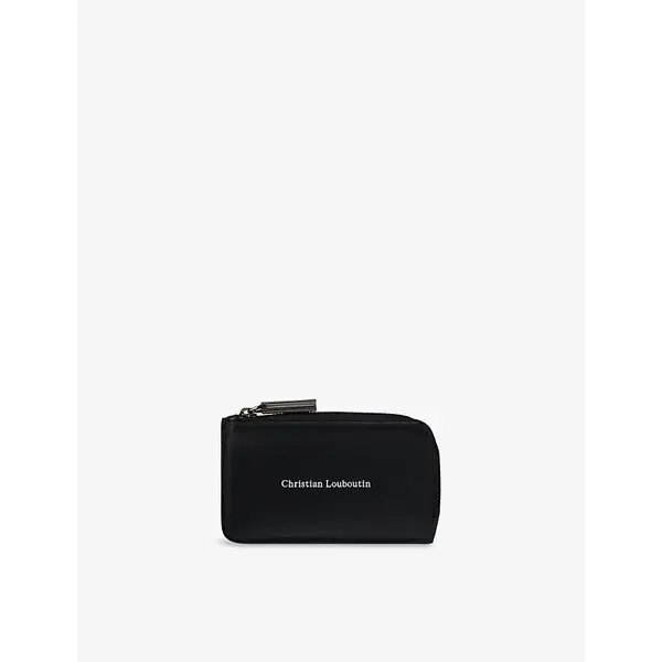 CHRISTIAN LOUBOUTIN Canopy Zipped Leather Card Holder - Black