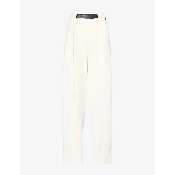 DARKPARK Ronda Belted Pleated Woven Trousers - White