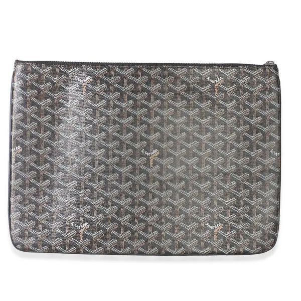Goyard Goyardine Canvas Senat Pouch Gm - Black