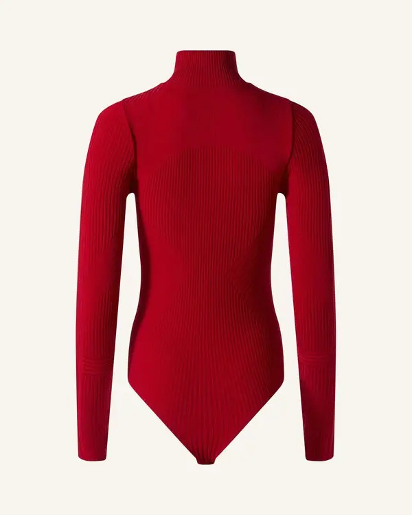Perfect Moment Wool Blend Base Layer Bodysuit - Red