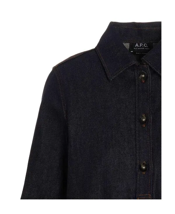 A.p.c. Half-buttoned Denim Dress