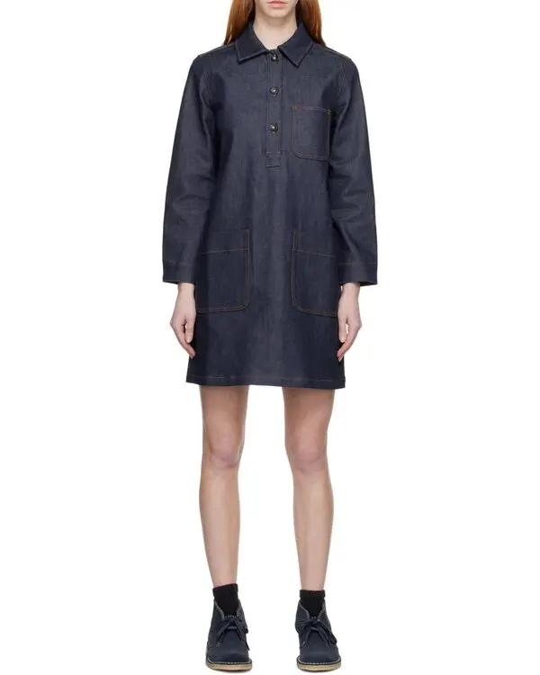 A.p.c. Half-buttoned Denim Dress