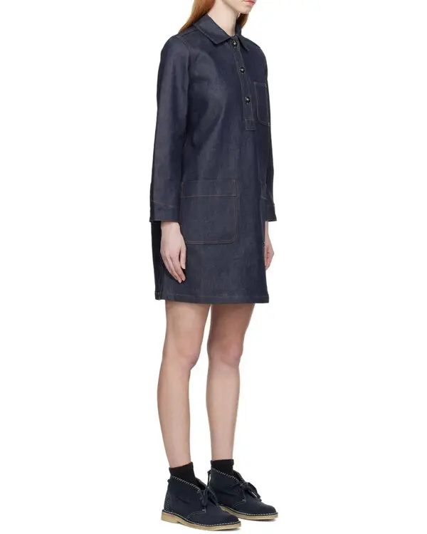 A.p.c. Half-buttoned Denim Dress