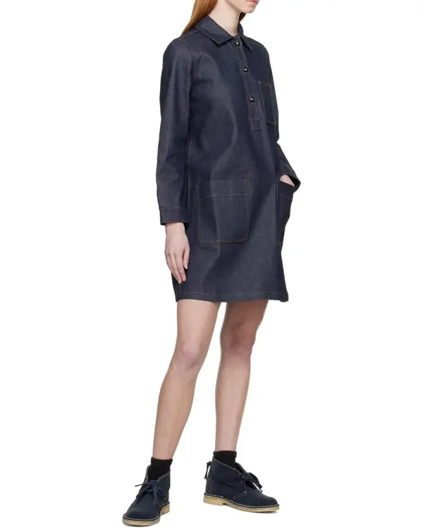 A.p.c. Half-buttoned Denim Dress