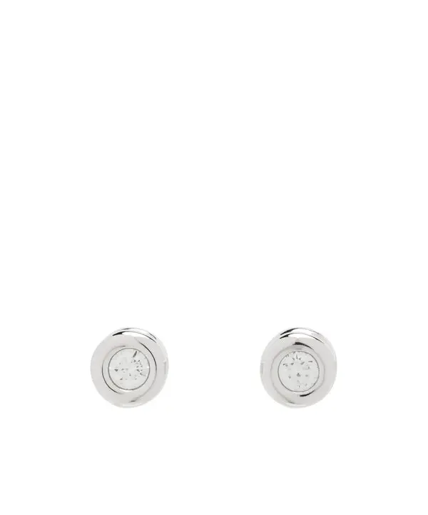 NUMBERING Inlaid Earrings - Silver