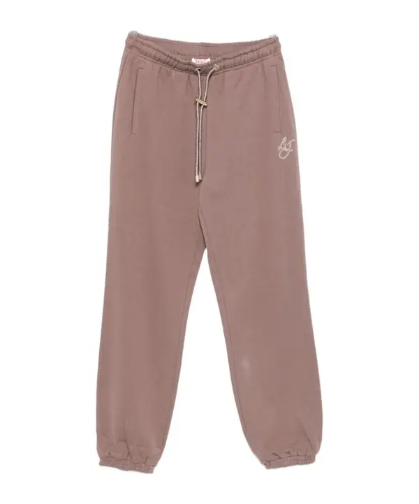 Liu Jo Embroidered Logo Drawstring Sweatpants - Brown