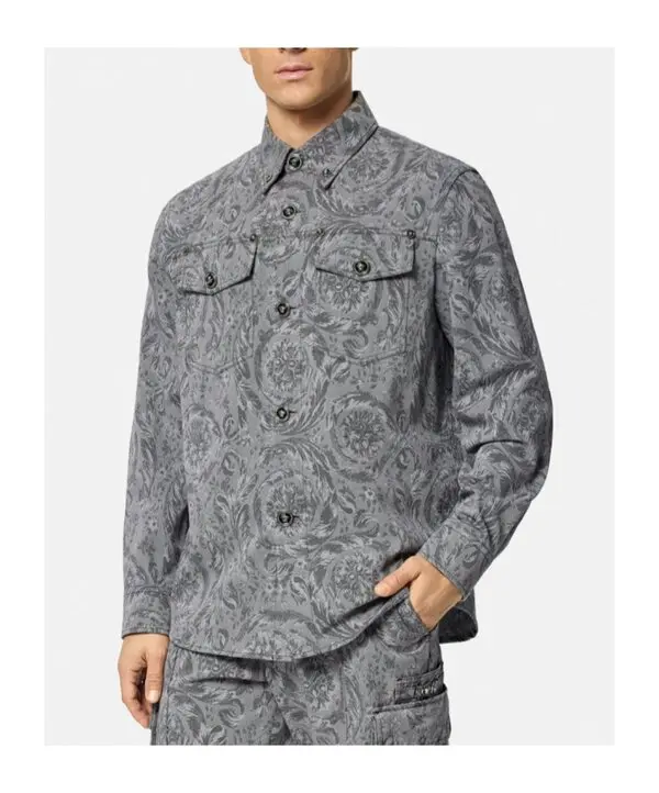 Versace Barocco Jacquard Long-sleeved Overshirt