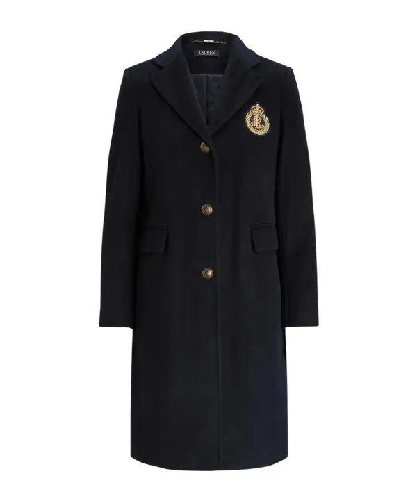 Ralph Lauren Belted Embellished-detail Coat - Black