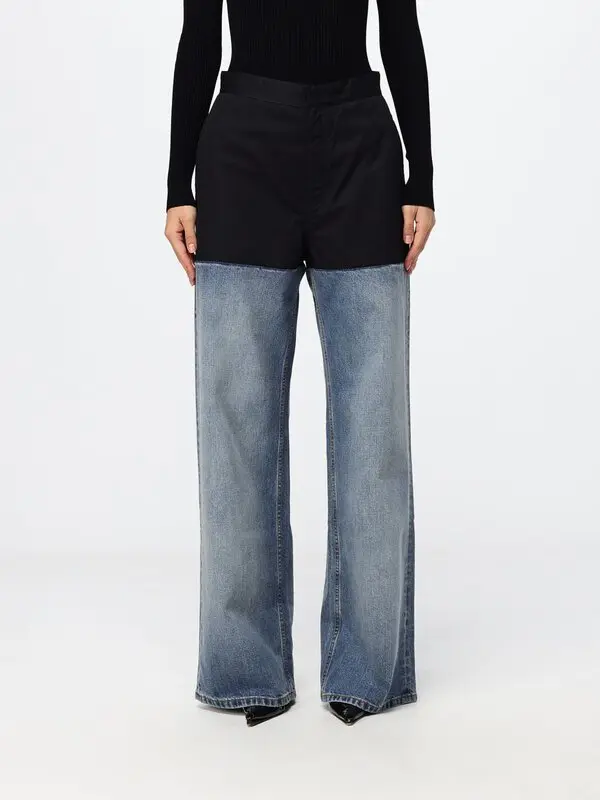 Alaïa Bi-material Wide-leg Pants