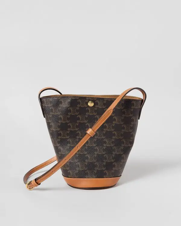 Celine Mini Bucket In Triomphe Canvas