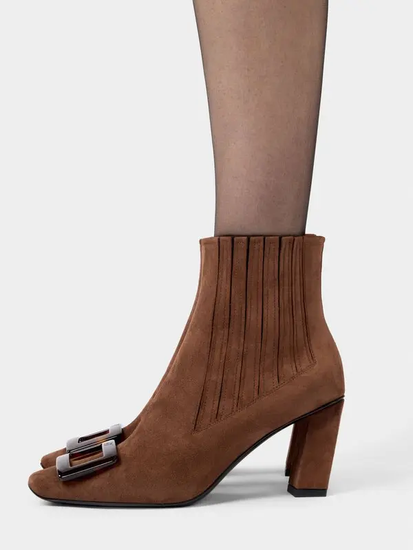 ROGER VIVIER Belle Vivier Chelsea Boots In Suede