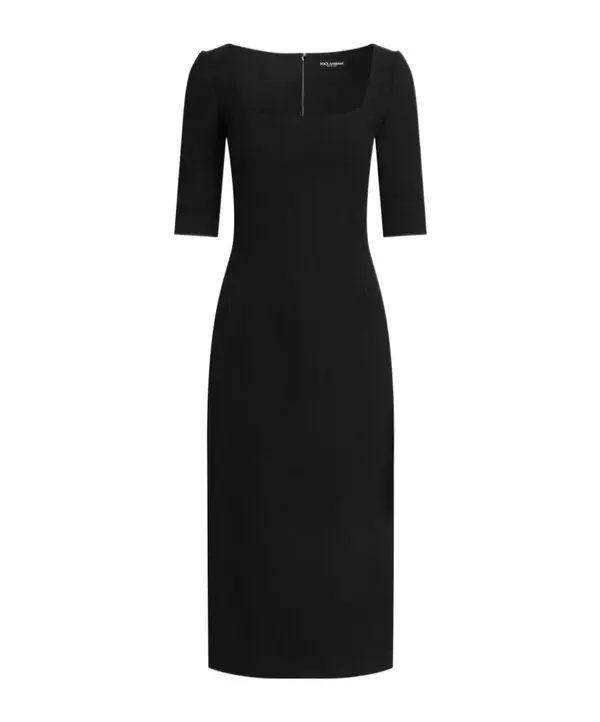 Dolce & Gabbana Double Wool Crêpe Midi Dress
