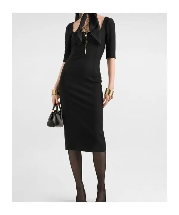 Dolce & Gabbana Double Wool Crêpe Midi Dress