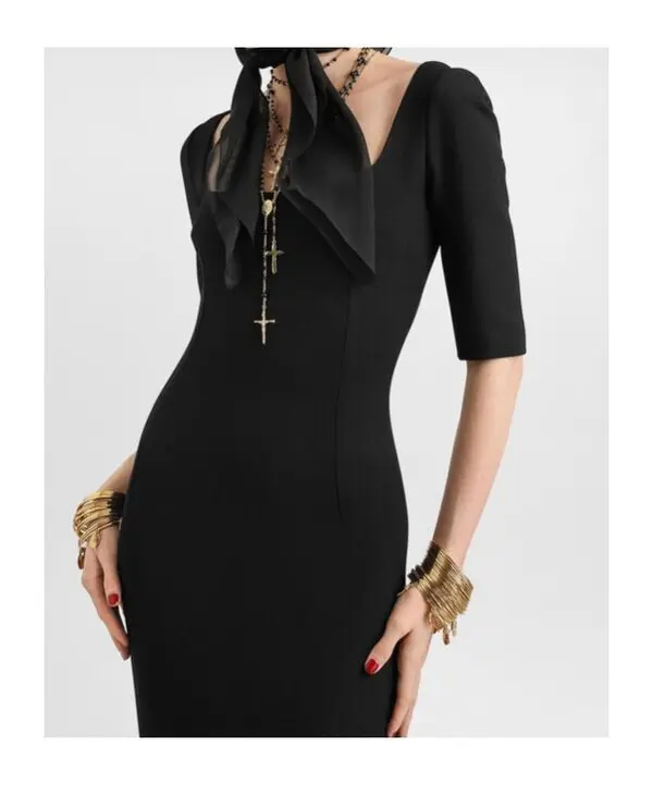 Dolce & Gabbana Double Wool Crêpe Midi Dress