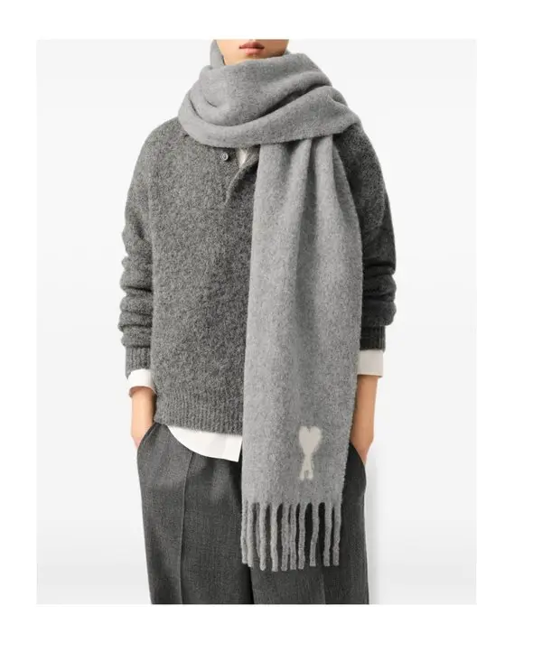 AMI Paris Tasseled Scarf