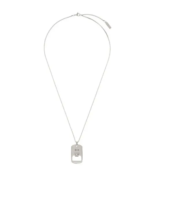 NUMBERING Box Chain Necklace - Silver