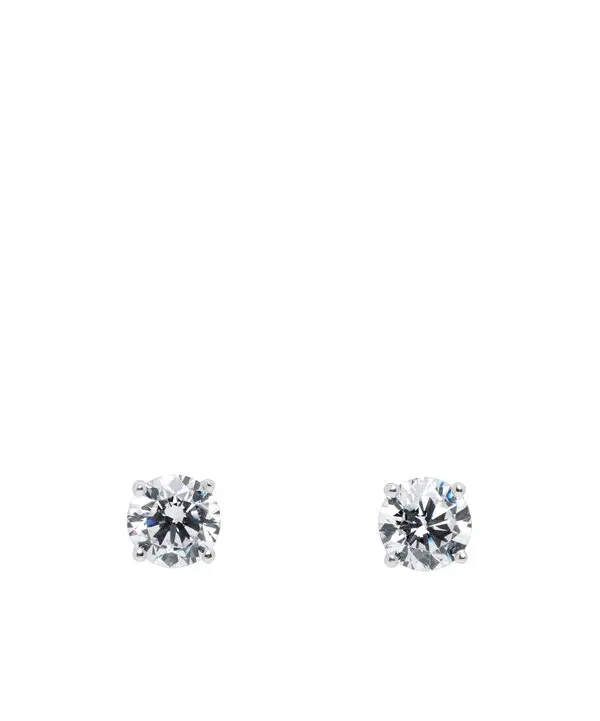 NUMBERING Inlaid Earrings - White
