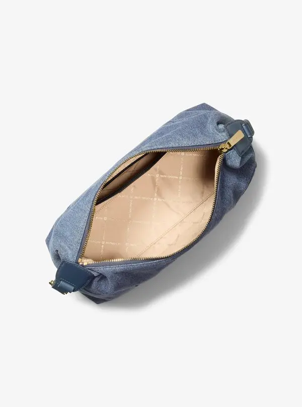 Michael Kors Teddi Medium Washed Denim Slouchy Shoulder Bag In By