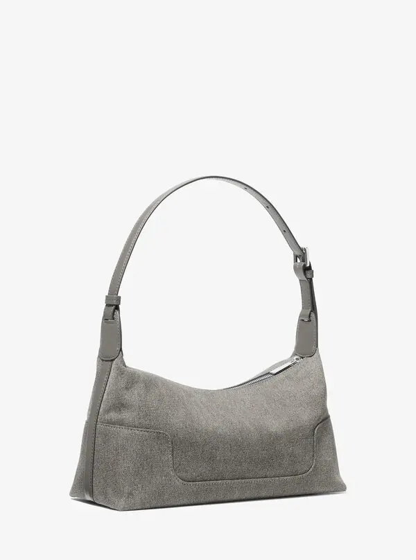 Michael Kors Teddi Medium Washed Denim Shoulder Bag In By