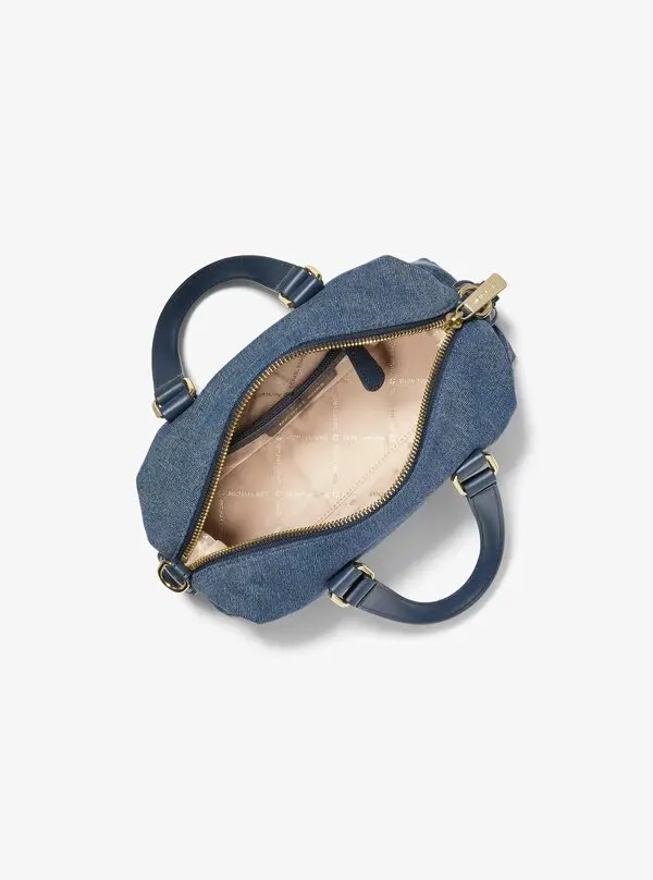 Michael Kors Teddi Extra-small Washed Denim Slouchy Crossbody Bag In By
