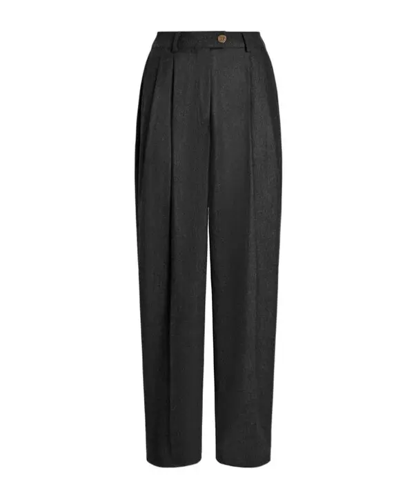Dolce & Gabbana Pleated Wool Flannel Trousers - Grey