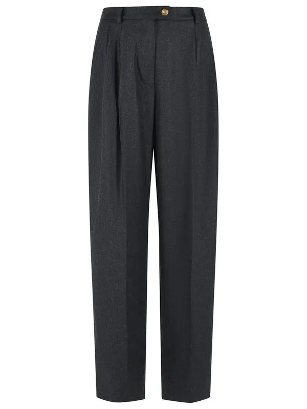 Dolce & Gabbana Pleated Wool Flannel Trousers