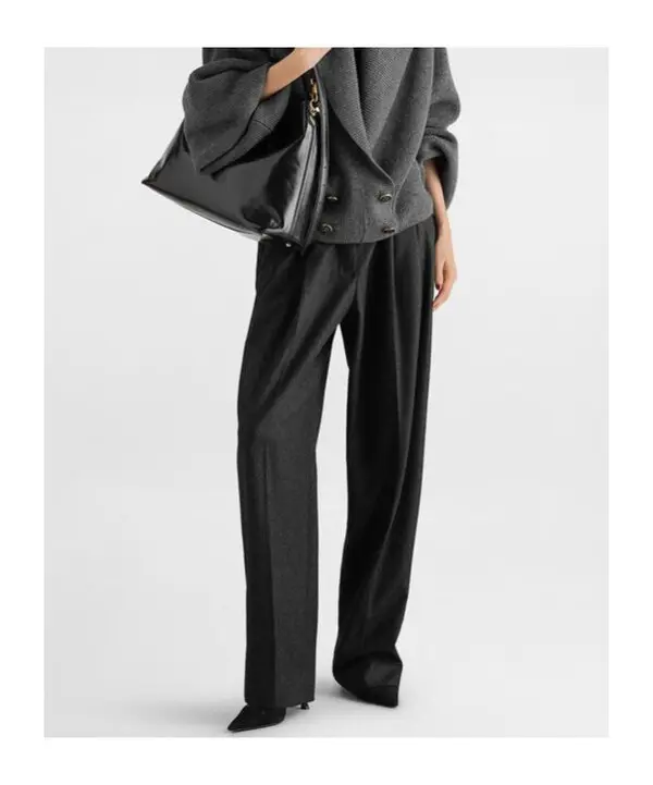 Dolce & Gabbana Pleated Wool Flannel Trousers