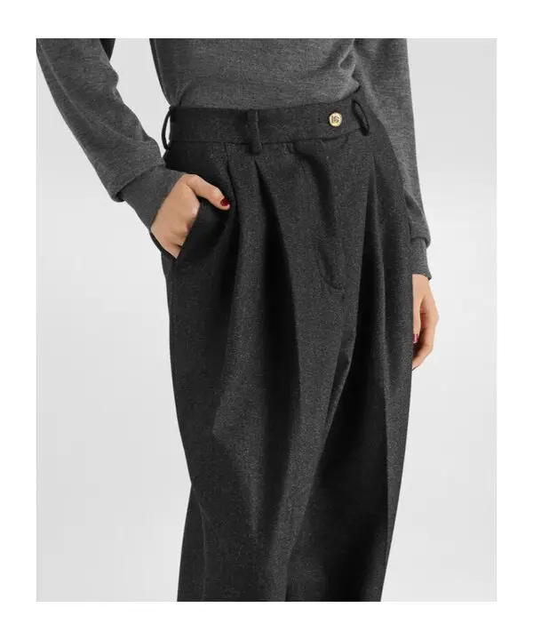 Dolce & Gabbana Pleated Wool Flannel Trousers