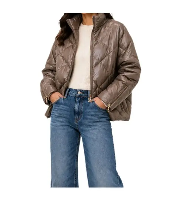 TWINSET Quilted Puffer Coat - Beige