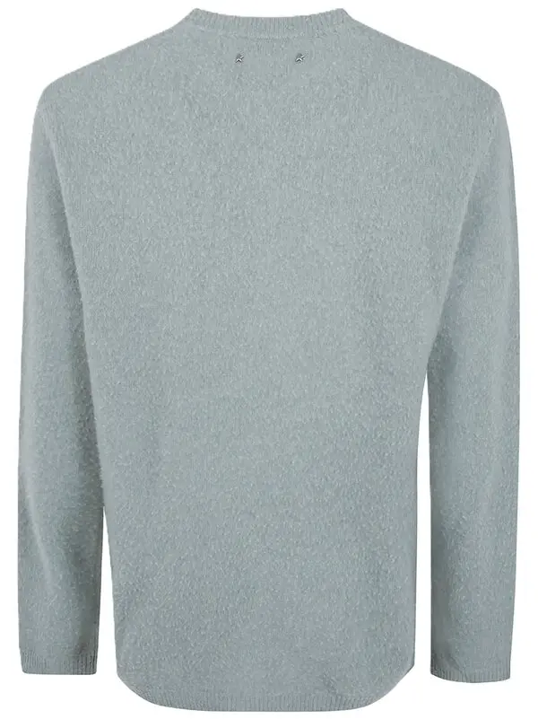 GOLDEN GOOSE Crew Neck Long Sleeve Knit Top - Gray