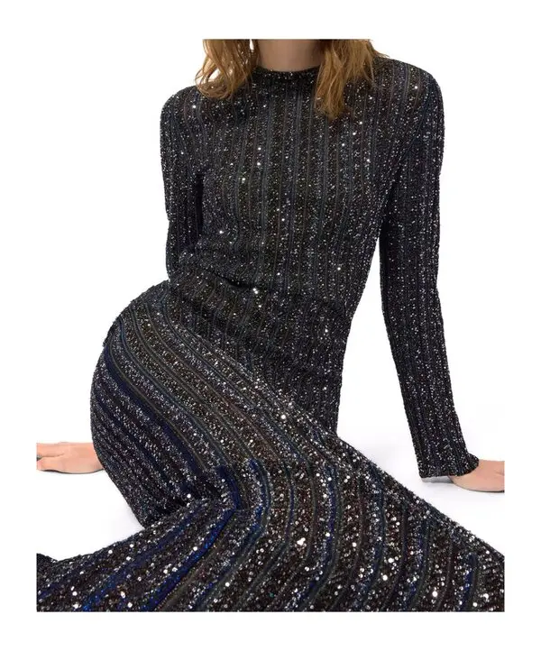 Missoni Striped Sequin Knitted Maxi Dress