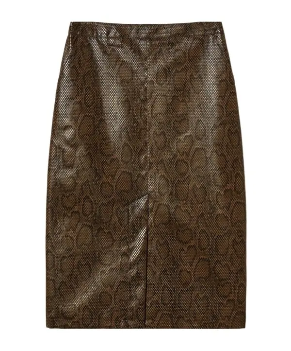 TWINSET Logo Skirt - Brown/black Python Pattern