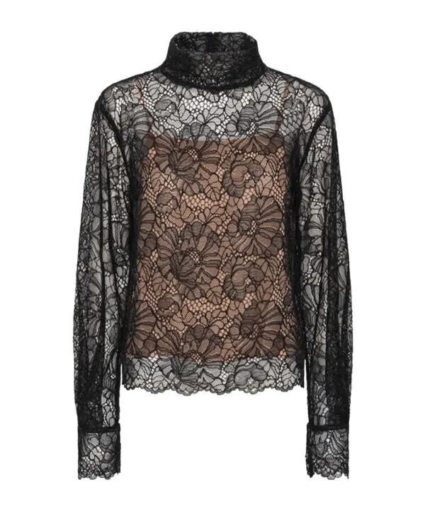 ROTATE BY BIRGER CHRISTENSEN Lace Shirt - Black