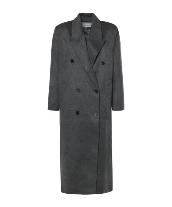 THE FRANKIE SHOP Wool Double-breasted Coat - Grey