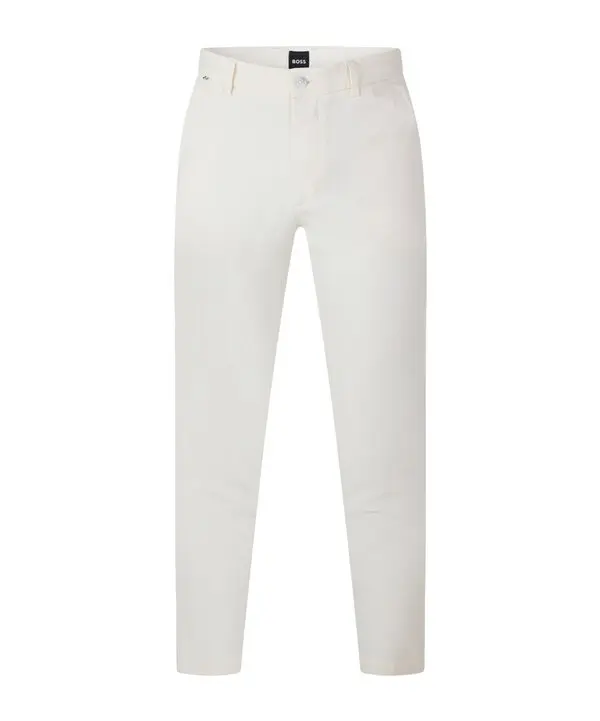 Hugo Boss Straight Leg Casual Trousers - White